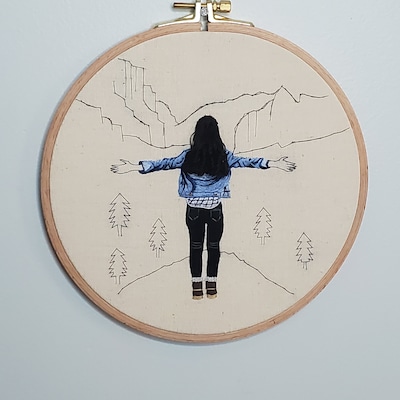Embroidered Girl With 16 Cm Hoop, Embroidery Art, Hoop Art, Girl ...