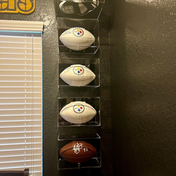 Acrylic Wall Mount Full Sized Football Display Case NFL NCAA by Gameday ...