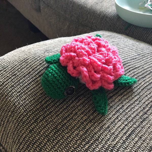 No Sew Rose Turtle Pattern- Crochet Daisy Turtle- Crochet Turtle ...