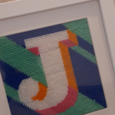 Orange Exclamation Mark Alphabet Tapestry / Needlepoint Kit in Half ...