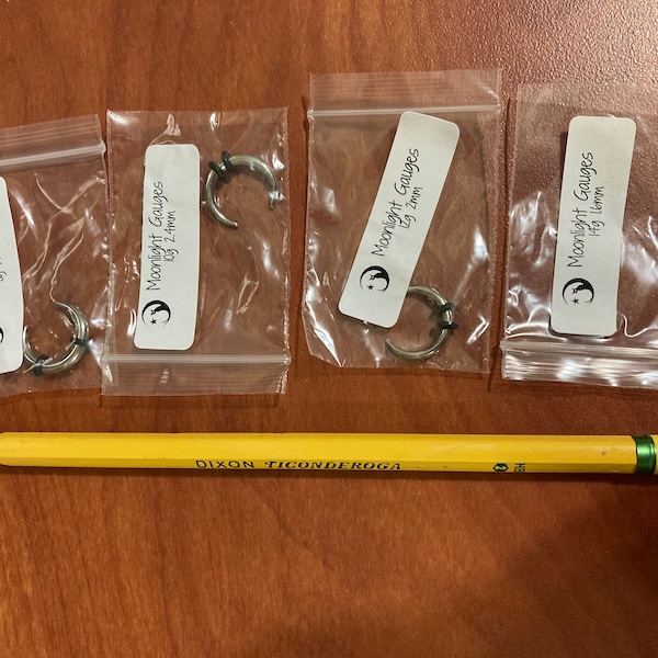 Septum Stretching Kit Silver Set of 4 Surgical Steel Pinchers Tapers ...