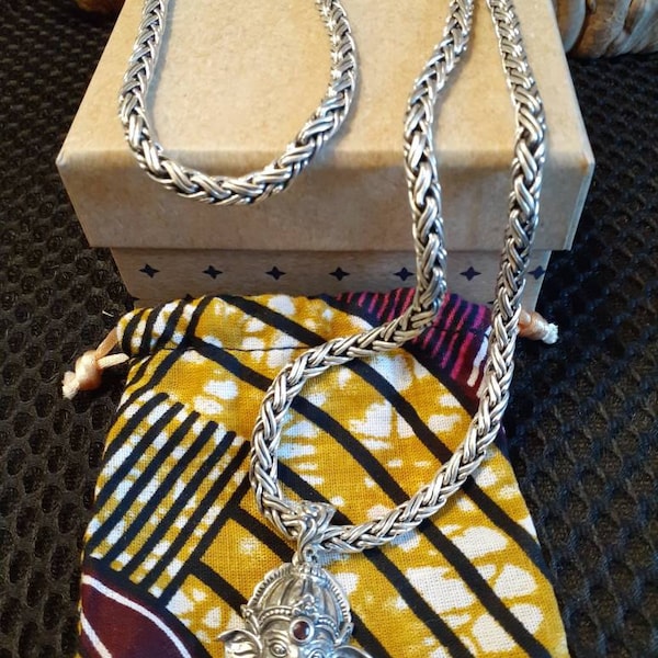 Ganesha Necklace Pendant, Rope Chains, Hindu Jewelry. - Etsy