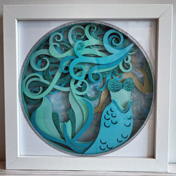 3D MERMAID Svg - TROPICAL Shadow Box - for Cricut - for Silhouette - Etsy