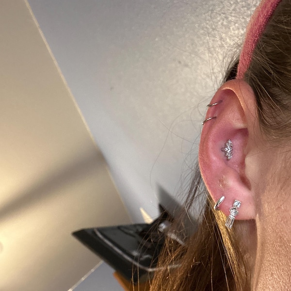 16g Star Rook Earring Whimsigoth Sparkly Daith Piercing Cartilage Star ...