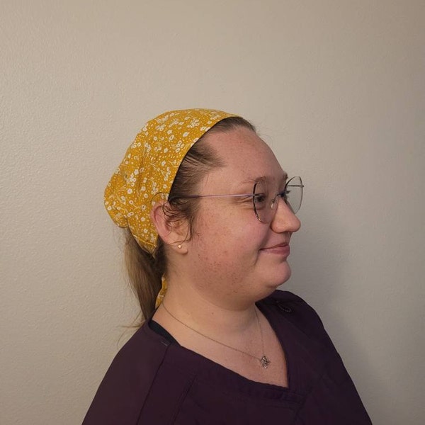 100% Cotton Butter Yellow Scarf Head Covering Headwrap Cottagecore ...