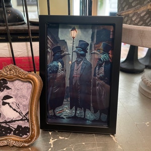 A Murder of Crows Gothic Painting Crow Wall Decor, Victorian Gentlemen ...