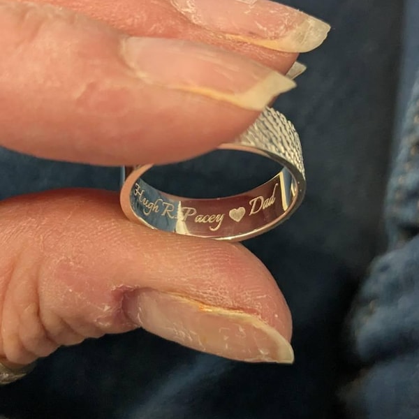 Actual Fingerprint Ring • Fingerprint Band Ring • Personalized ...