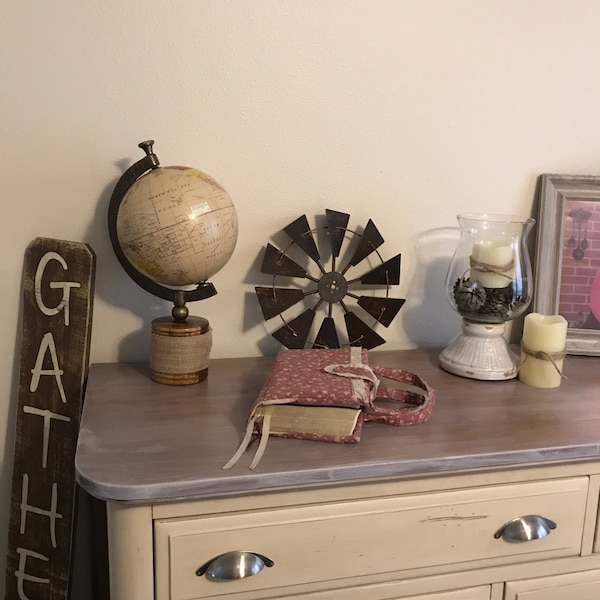 12" Rustic Windmill Wall Decor-rustic Farmhouse Windmill-solid Steel ...