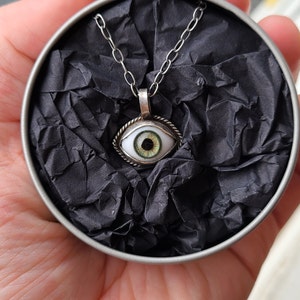 Simple Sterling Silver Glass Eye Necklace choose Your Own | Etsy