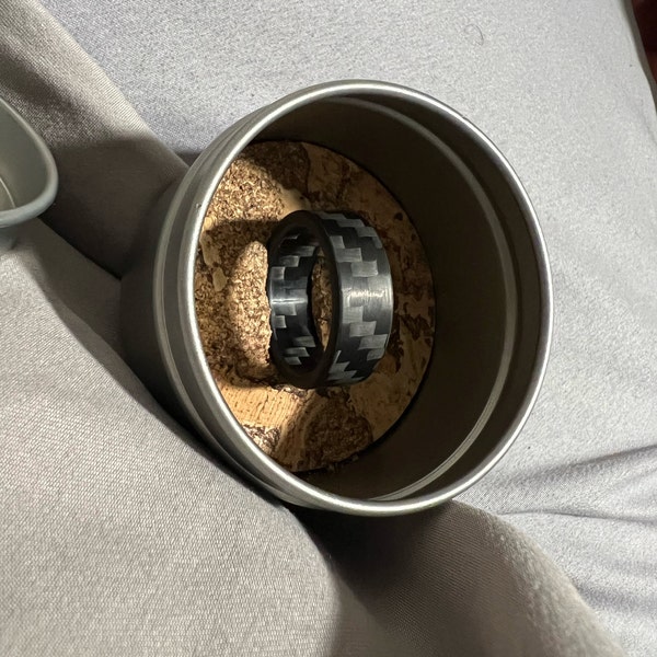 Men's Carbon Fiber Wedding Band Ring, Ultralight Band, Simple Wedding ...