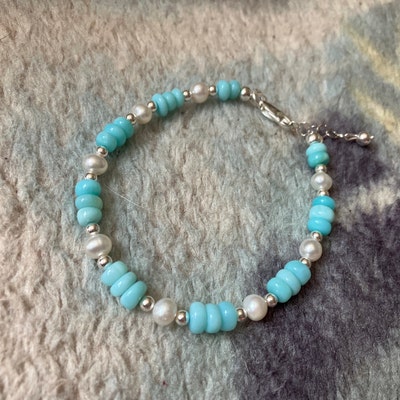 Clear Swarovski Crystal, Egyptian Glass & Sterling Bracelet 2312 - Etsy