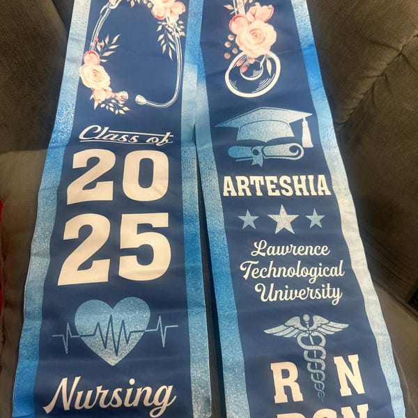 Customized Nursing Stole, Nursing Graduation Stole, RN Stole Nursing ...