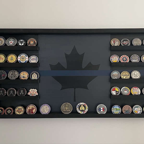 Blue Line Canadian Flag Challenge Coin Display/holder - Etsy Canada