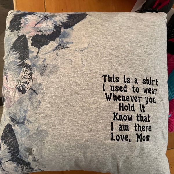 Memory Pillow, Keepsake Pillow, Made With Loved One's Shirt ...