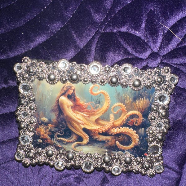 Octopus Mermaid Art Print - Sea Siren Poster, Underwater Fantasy Decor ...