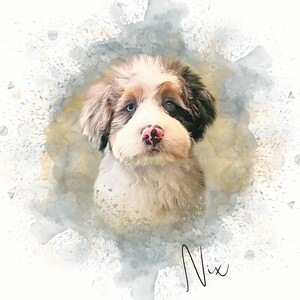 Custom Pet Portrait in Memory of Dog Pet Personalized Gift for Pet ...