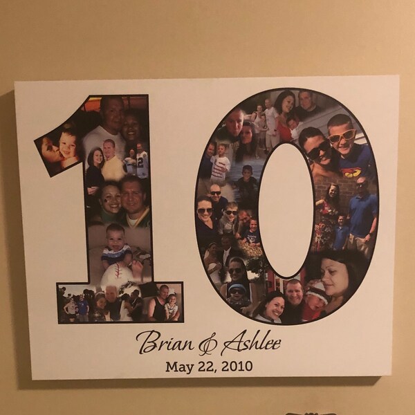 10th Anniversary Photo Collage, 10th Birthday Collage, 10th Anniversary ...