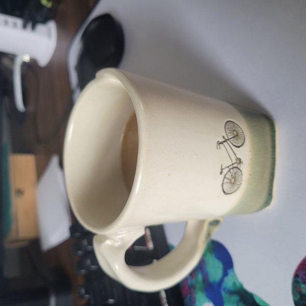 Bike Mug, Outdoorsy Mug, Mountain Bike Gift, Bicycle, Slab Built Mug ...