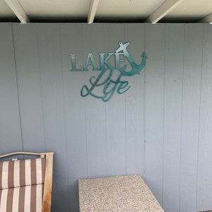 Lake Life Metal Wall Art Sign With Anchor | Etsy
