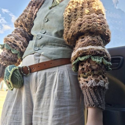 Digital Crochet PATTERN: Bark Gauntlets Bracers Whimsical Mushroom Tree ...