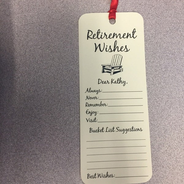 8 Handmade Retirement Wishing Tree Tags / Bookmarks / Retirement Wishes ...