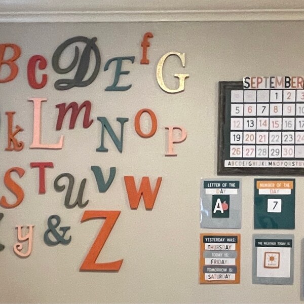 HOMESCHOOL Wall Calendar || Months, Days, Letters, Numbers, Weather ...