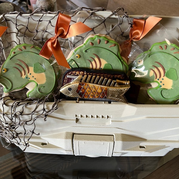 Bass Fish Cookies (4" Size, Bowed) - Next Ship Date is 12/30/25 or Can ...