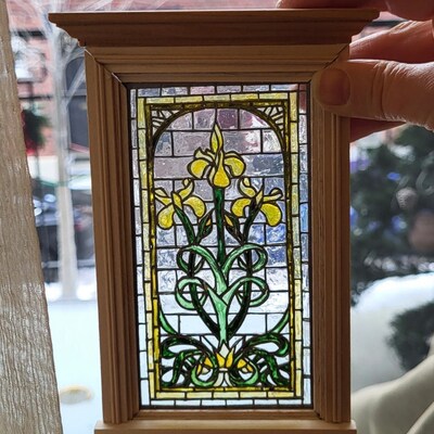 Miniature Stained Glass Window Light 1:12 Chevron - Etsy