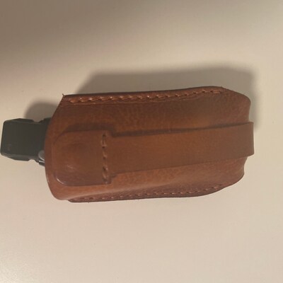 Leather Key Holder With Pull Strap Keychain Key Pouch Handmade Key Case ...