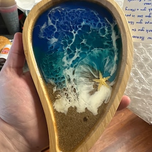 Large Ocean Themed Resin Wall Art, 3D Realistic Epoxy Wave, Ocean ...