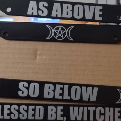 Blessed Be Witches License Plate Frame Triple Goddess Symbol Car Truck ...