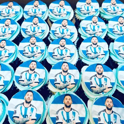 MESSI Cupcake Toppers, Messi Happy Birthday, Argentina Cake Topper - Etsy