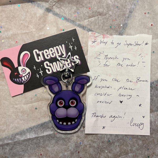 FNAF Keychains Freddy, Bonnie, Chica, Foxy 2.5" Double-sided Acrylic ...