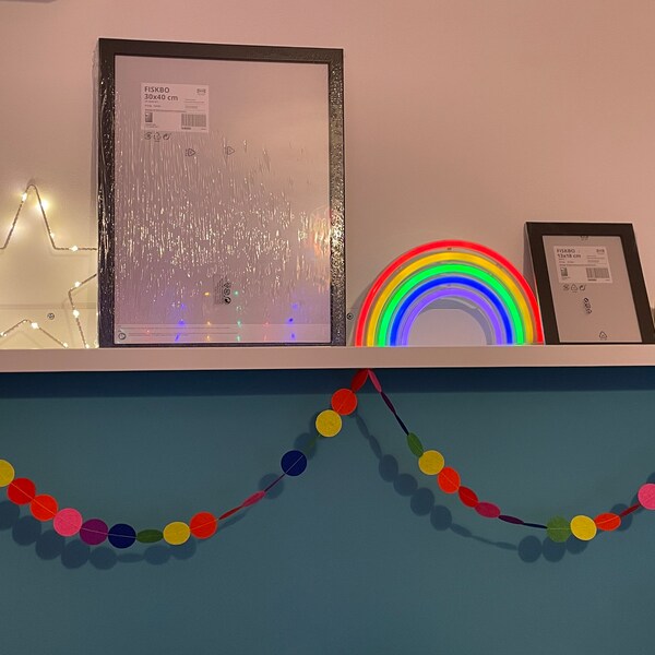 Spotty Rainbow Garland, Colourful Felt Garland, Confetti String ...