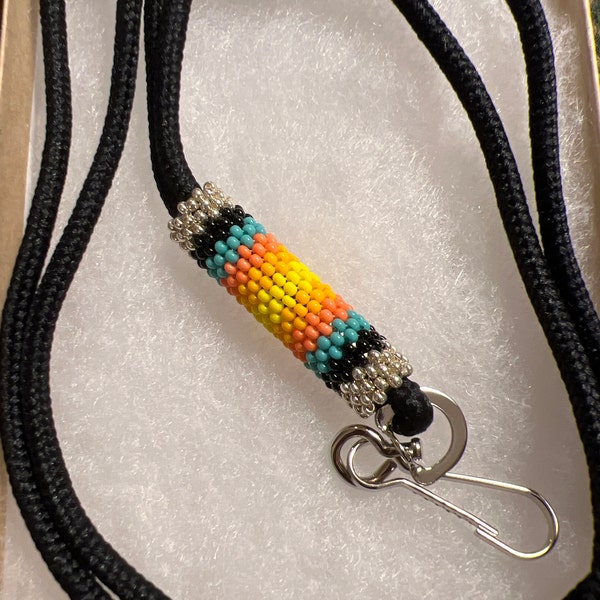 Authentic Native American Beaded Lanyard-turquoise - Etsy