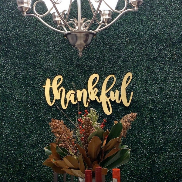 Thankful Sign, Wooden Thankful Sign, Fall Décor, Thanksgiving Décor ...