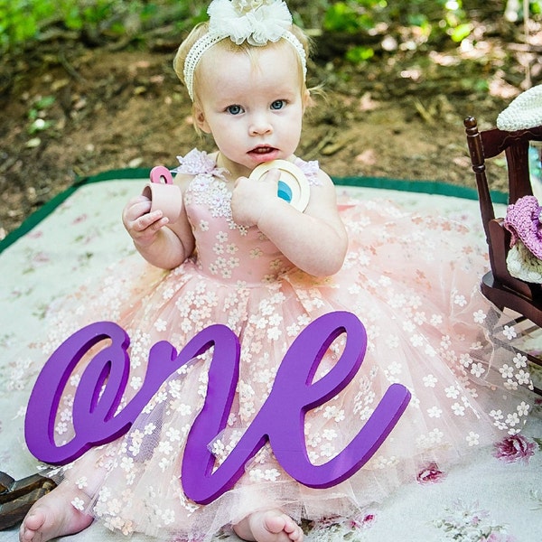 One Sign First Birthday One Wooden Sign Birthday Decor One Wood Letters ...