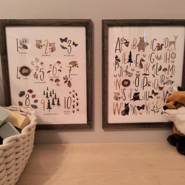 Woodland Alphabet Poster, Woodland Alphabet Print, Woodland Nursery ...