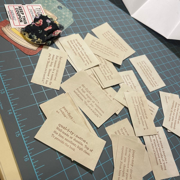 26 Stamped Definition Embellishments for Junk Journals, Card Making ...