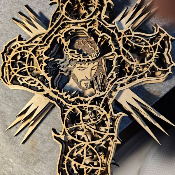 Files for Laser Cut Cross of Thorns: 4-layer SVG DXF PDF - Etsy