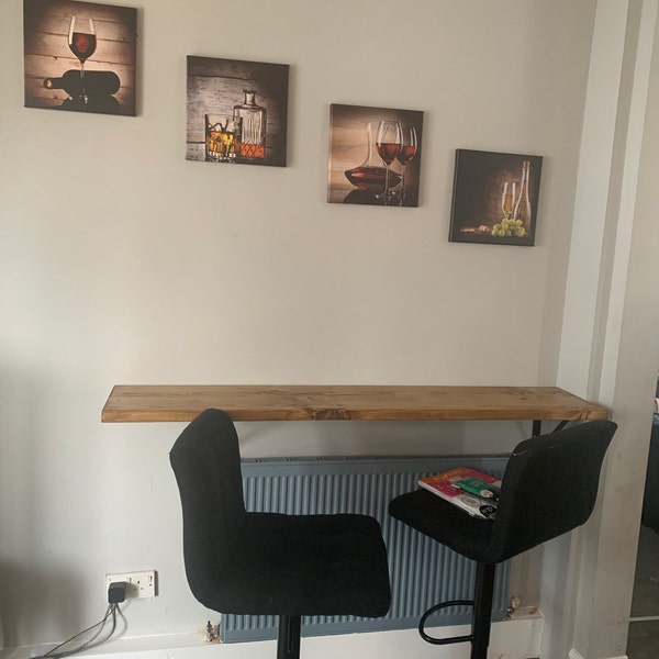 30cm Breakfast Bar, Rustic Chunky Industrial Style Breakfast Bar Buy ...