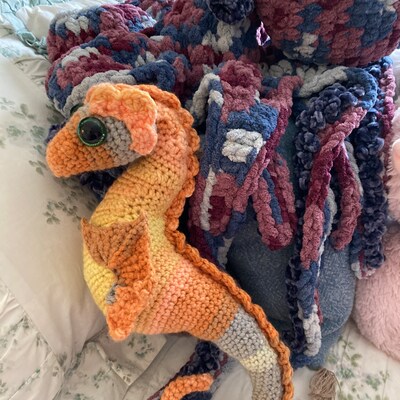 Large Angel Fish Plush Crochet Toy Amigurumi Blue and Gray - Etsy