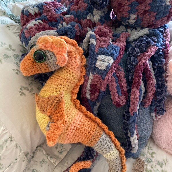 Crochet Angel Fish, Plush Beta Fish Toy, Amigurumi Fish Stuffed Animal ...