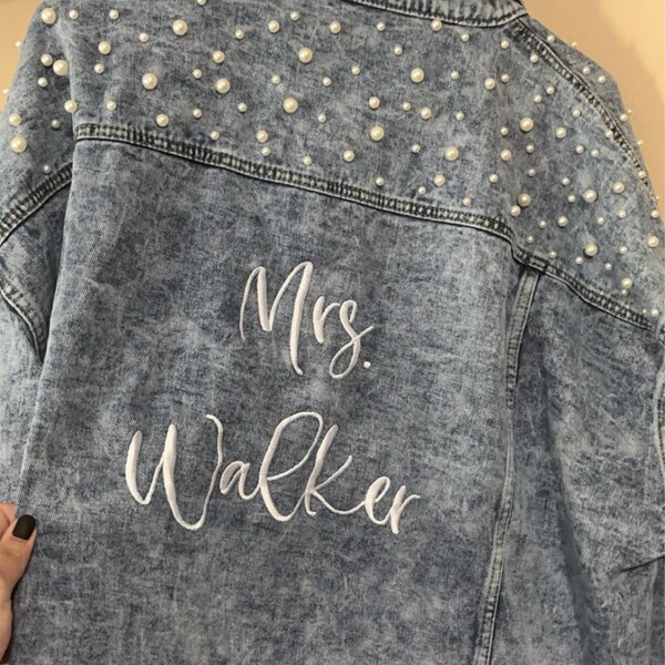 Embroidered Bride Denim Jacket, Bride Jean Jacket, Future Mrs Jacket ...
