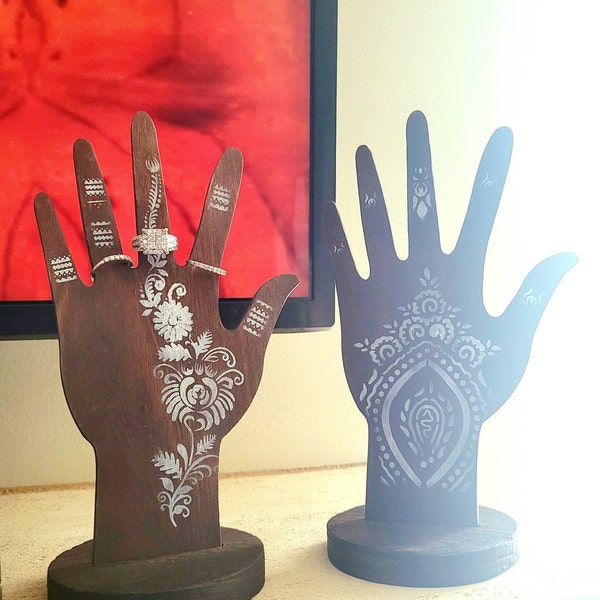 Henna Hands Jewelry Stands Set of 2 - Etsy