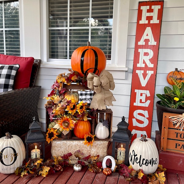 Personalized Pumpkin Vinyl Decal, Monogram and Name , Pumpkin Decor ...