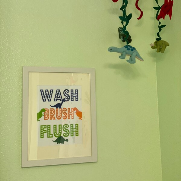 Dinosaur Bathroom Wall Art,dinosaur Kids Bathroom Wall Art,boy Bathroom ...