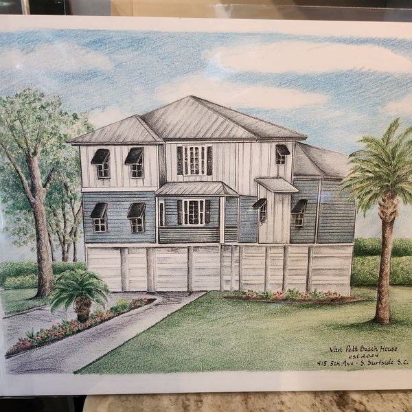 Custom House Portrait/ House Drawing/ House Sketch/ Realtor Closing ...