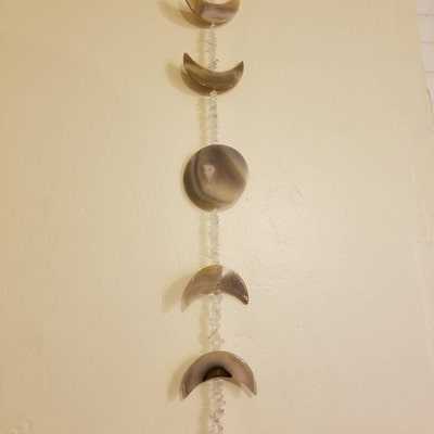Natural/ Tan AGATE MOON PHASE Wall Hanging - Etsy