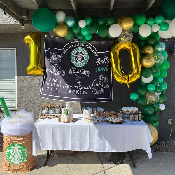 Custom Starbucks Chalkboard Banner: Cafe Theme Party Backdrop - Etsy